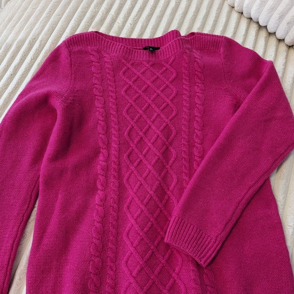 Talbots | Sweaters | Talbots Petite Pink Womens Cable Knit Sweater Sz ...